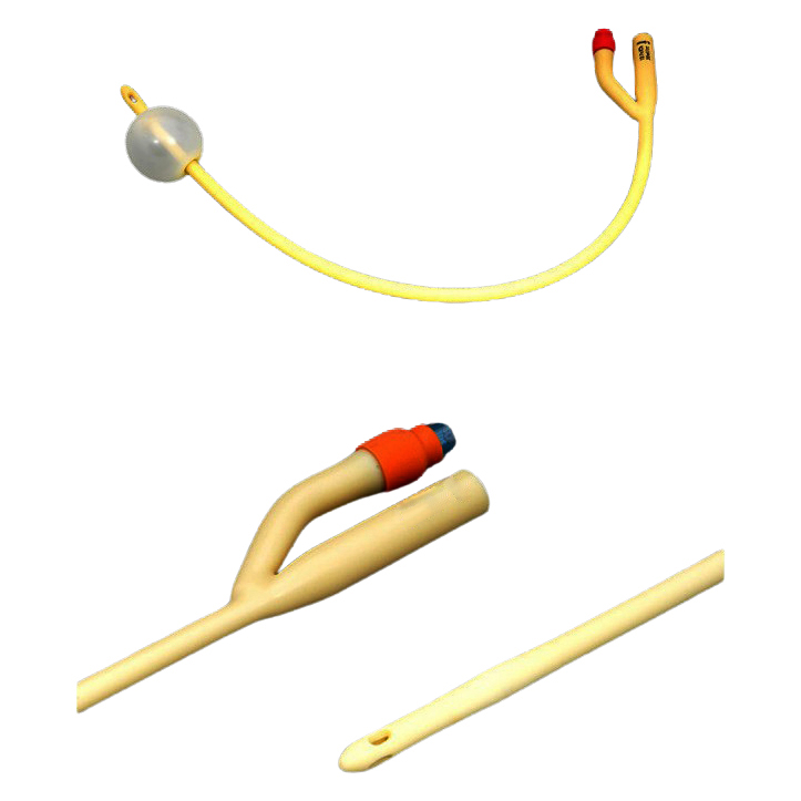 Amsure 2-Way Siliconized Latex Foley Catheters, 5cc, 18 Fr, 16" - Each