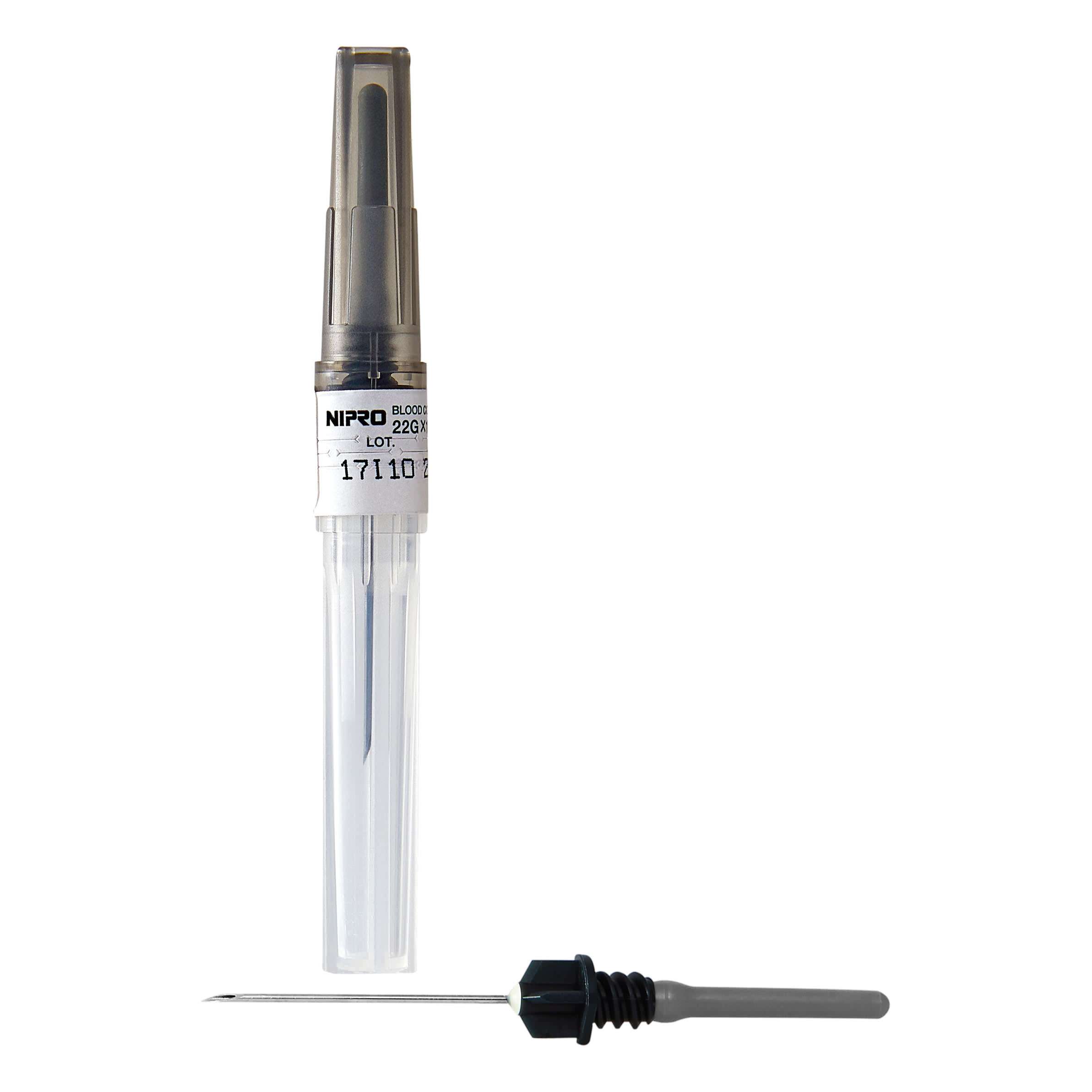 Nipro Blood Collection Needle, Black, 22 Gauge, 1 Inch Needle Length ...