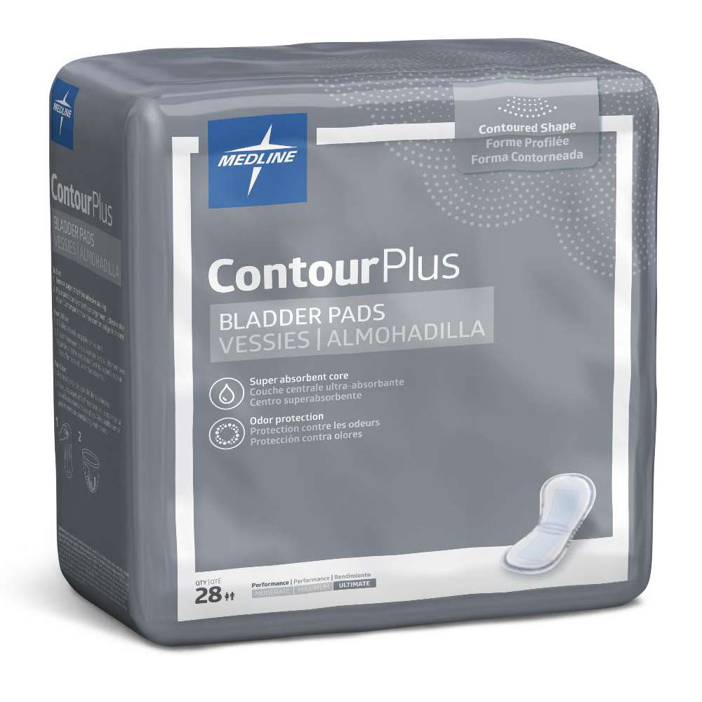 Medline ContourPlus Bladder Control Pads, Ultimate - Case of 168