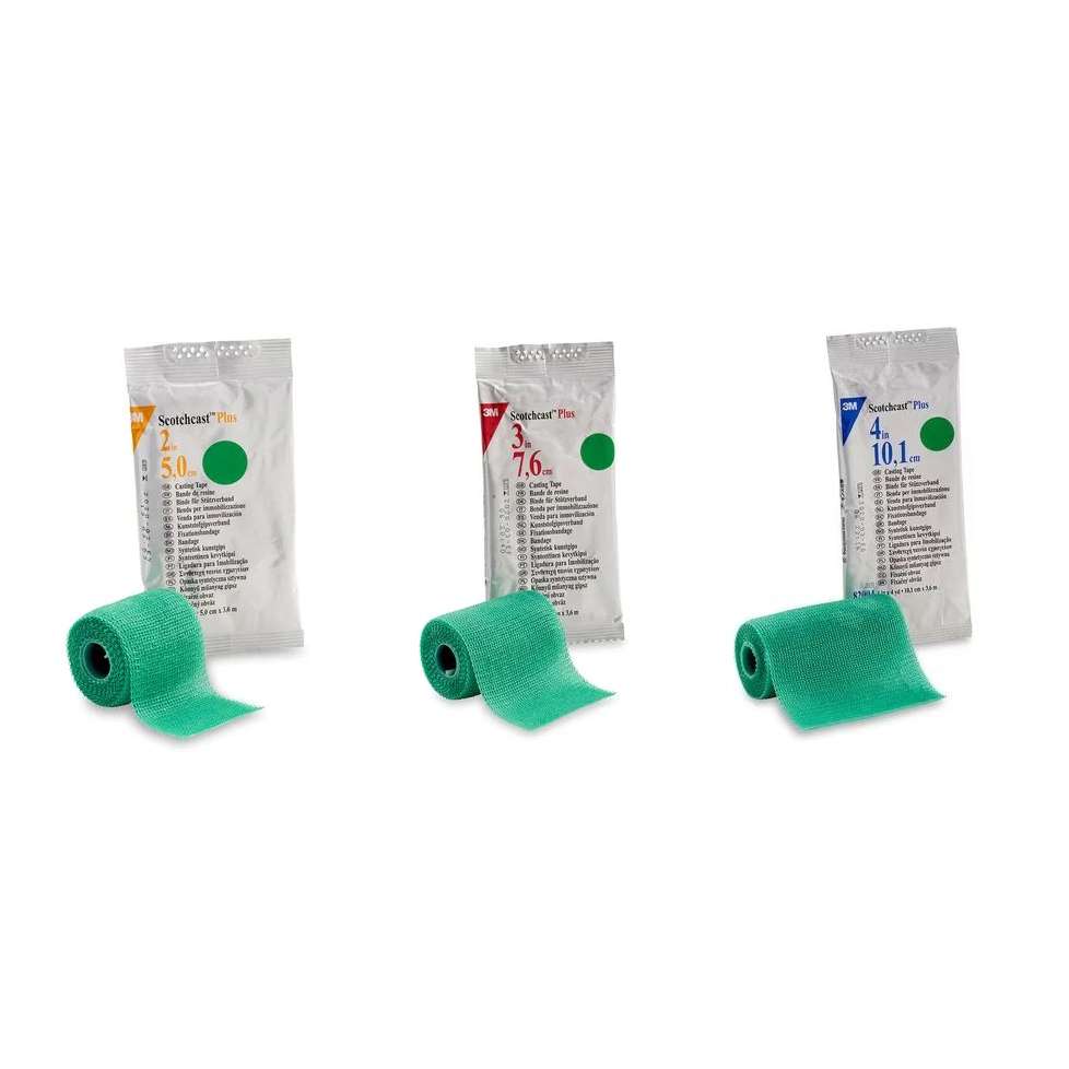 3M Scotchcast Plus Cast Tape, Fiberglass, 3 Inch x 4 Yards, Green - Box ...