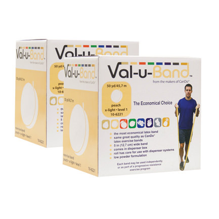 Val-u-Band Twin-Pak Exercise Band, Latex, peach, Extra-light