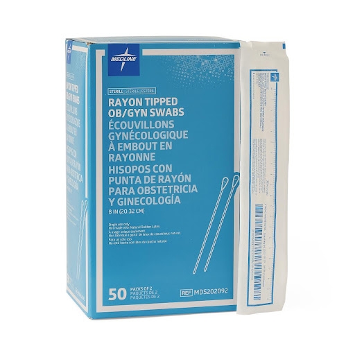 Medline Rayon Tip Obstetrics and Gynecology Swabs, Sterile - Case of 1000
