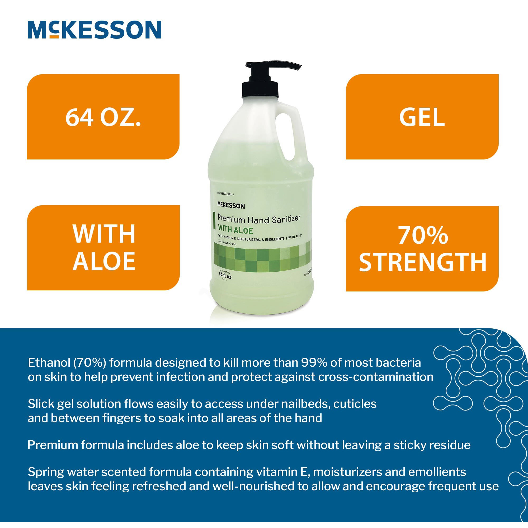 McKesson Premium Hand Sanitizer with Aloe Gel - Ethyl Alcohol