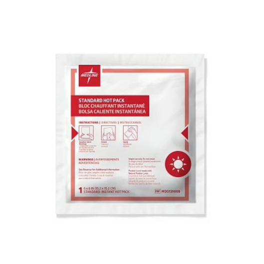 Medline Instant Hot Pack, Disposable, 6 x 6 Inch, Medium - Case of 24