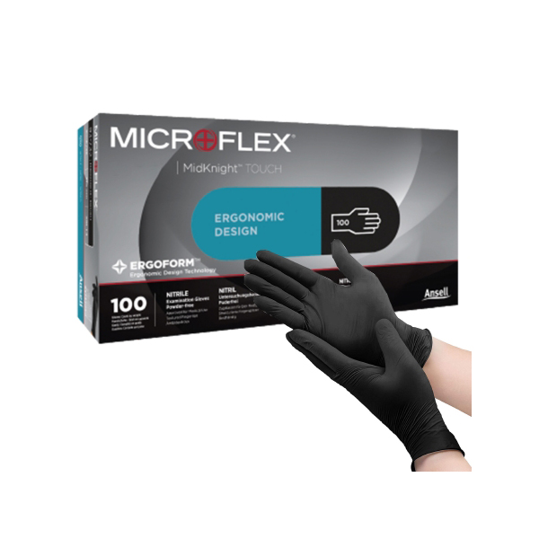 MICROFLEX MidKnight Touch Nitrile Powder-Free Exam Gloves, Small - Box ...
