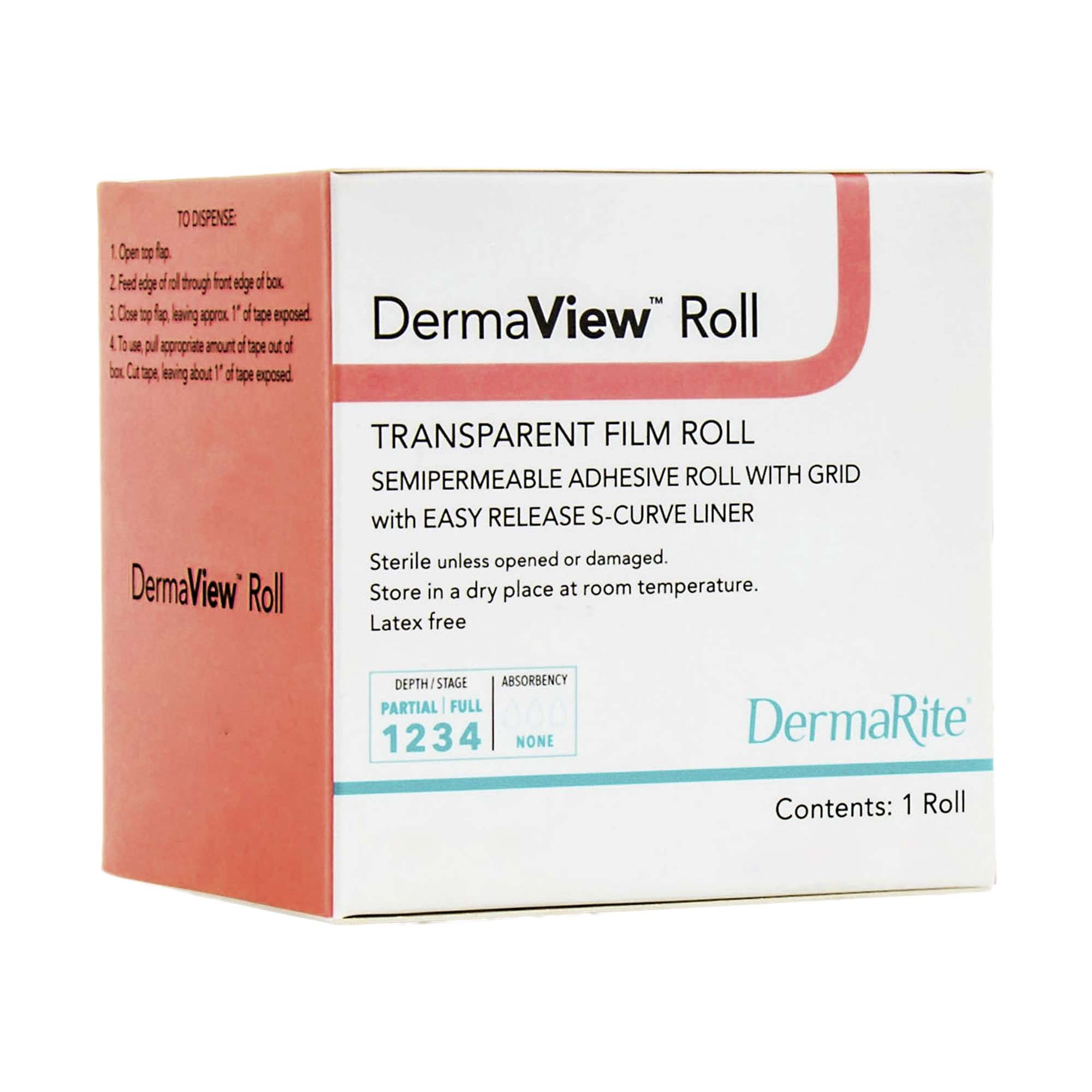 DermaView Transparent Film Roll, 4 Inch x 11 Yard