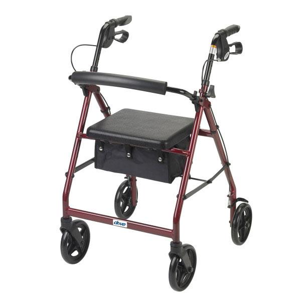 Drive Aluminum Rollator With 7.5" Casters, Red - Each