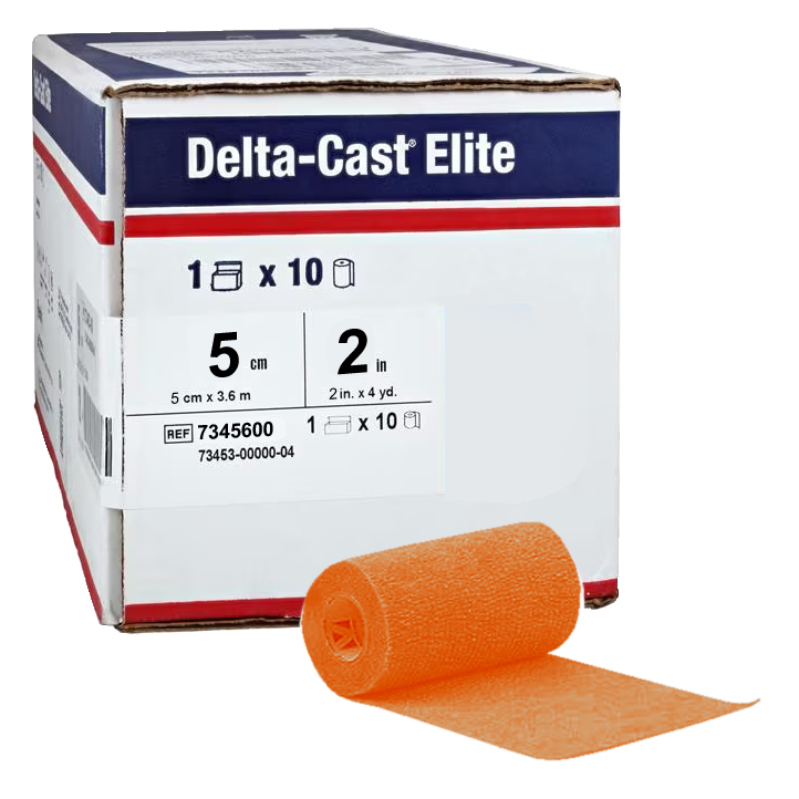 Delta-Cast Elite Polyester Cast Tape, Orange, 2 Inch x 12 Feet - Box of 10