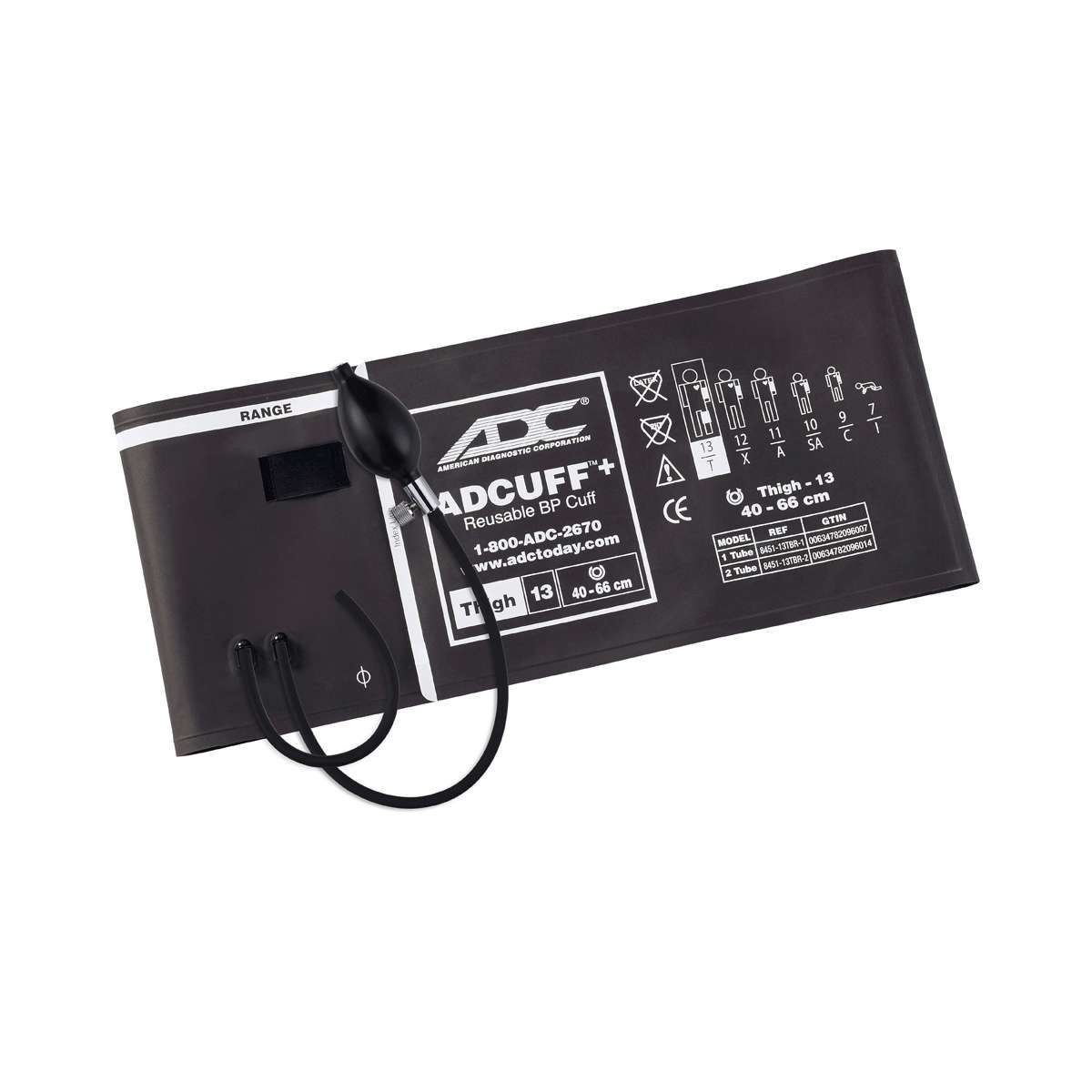 ADC Sphyg Inflation System with Adcuff+, Brown, Thigh