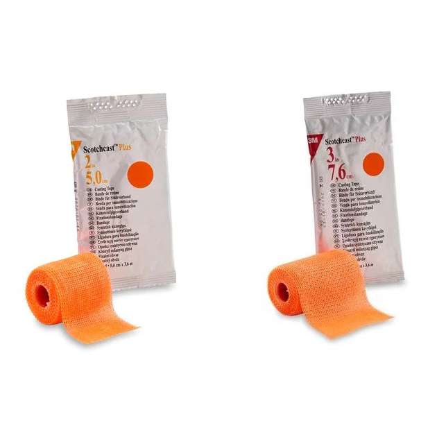 3M Scotchcast Plus Cast Tape, Fiberglass, 3 Inch x 4 Yards, Bright Orange