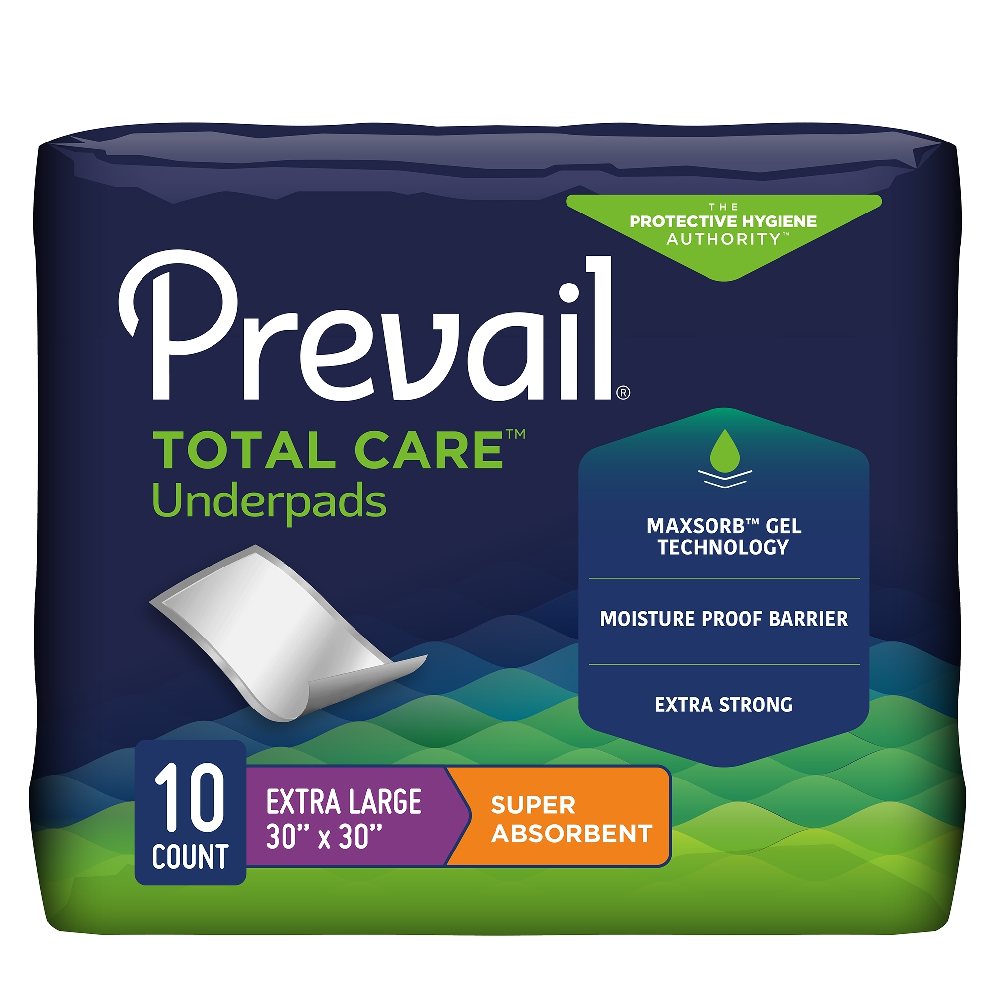 Prevail Total Care Underpads, Extra Large - Case of 120