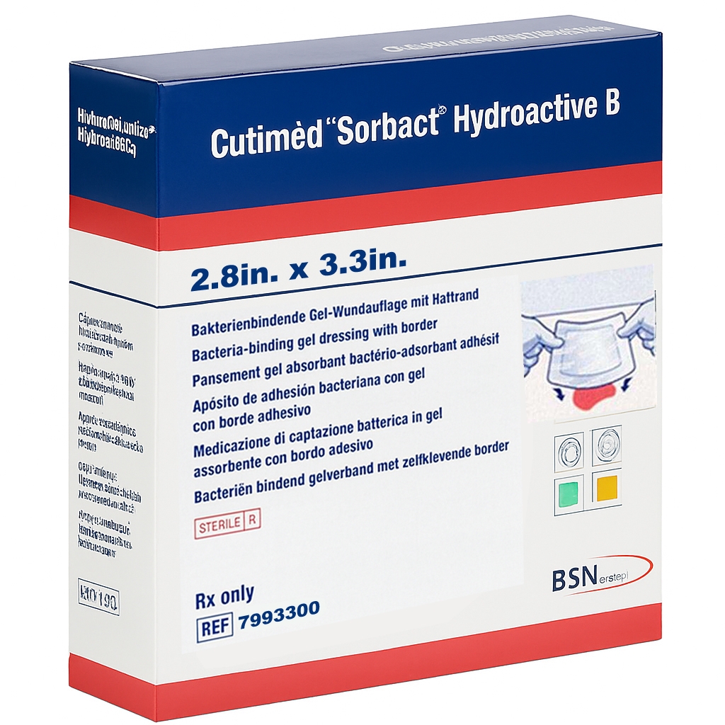 Cutimed Sorbact Hydroactive B Dressing, 2.8 x 3.3 Inch - Box of 10