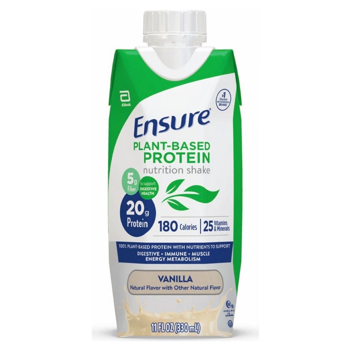 Ensure Plant Based Protein Nutrition Shake, Vanilla, 11 oz - Case of 12