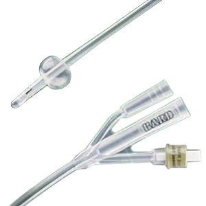 Lubri-Sil 3-Way Foley Catheter, Short Round Tip, 30cc, 22 Fr - Case of 12