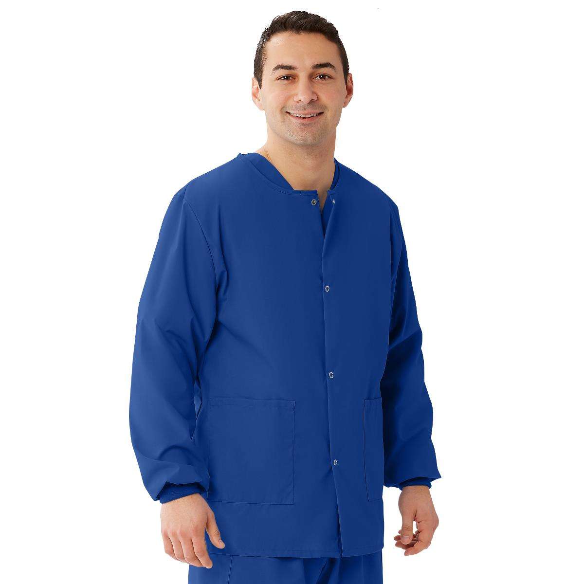 Medline AngelStat Warmup Jacket with Medline Color Coding, Sapphire, Large