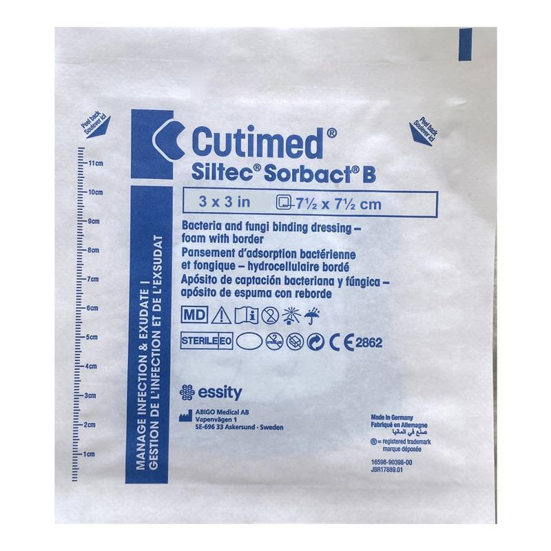 Cutimed Siltec Sorbact B Foam Dressing, 6x6 Inch | Bacteria-Binding