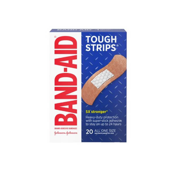 Band-Aid Tough Strips Adhesive Strip Tan Rectangle Sterile, 1 x 3-1/4 ...