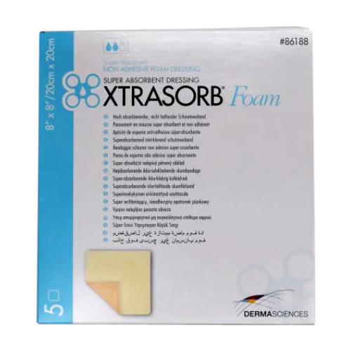 Xtrasorb Non-Adhesive Foam Dressing, 8 x 8 Inch - Case of 40