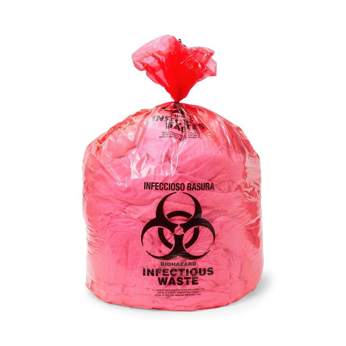 Medline Biohazard Liners, 30 x 43 Inch, Roll - Case of 200