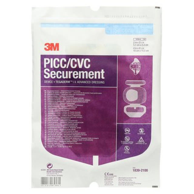 3M PICC-CVC Securement Device + Tegaderm CHG IV Dressing, 4 x 6.125 Inch - Each