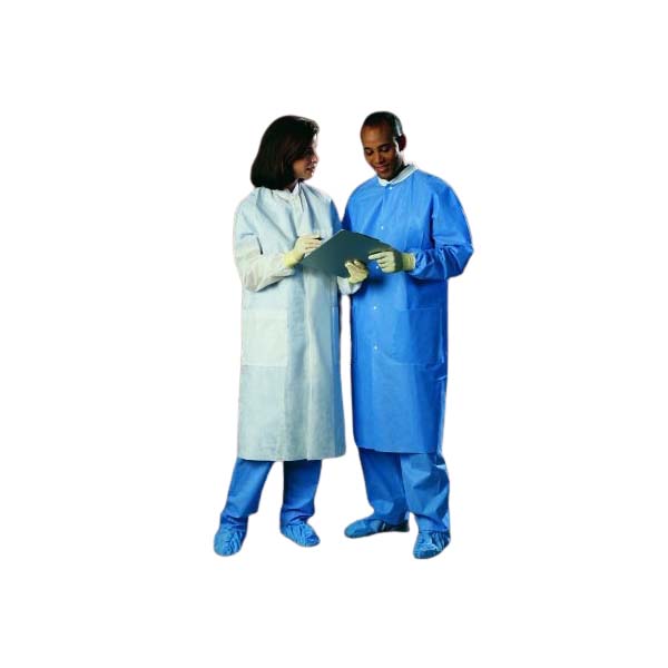 Halyard Basic Plus Lab Coat, White, Large - Case of 25