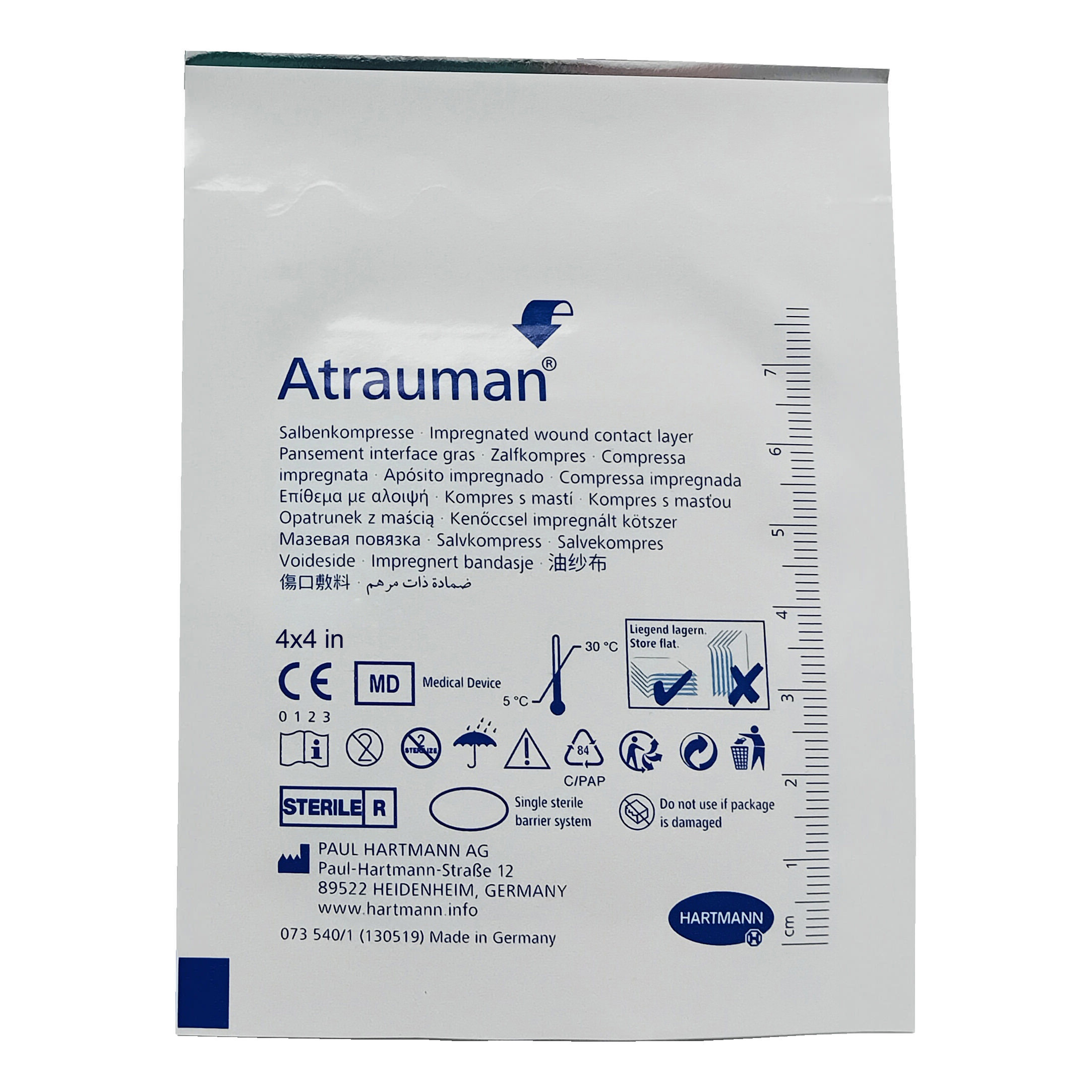 Hartmann Atrauman Contact Layer Wound Dressing 4 X 4 Inch Sterile