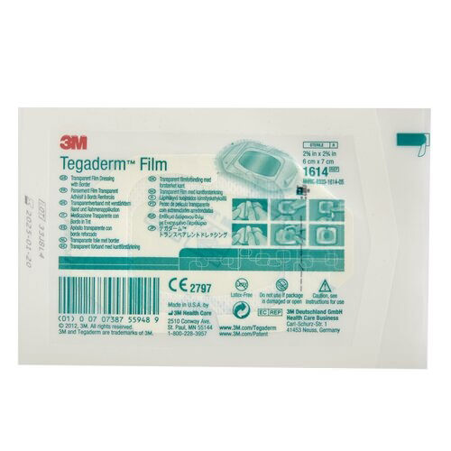 3M Tegaderm Transparent Adhesive Dressing, Frame Style with Border, 2-3 ...