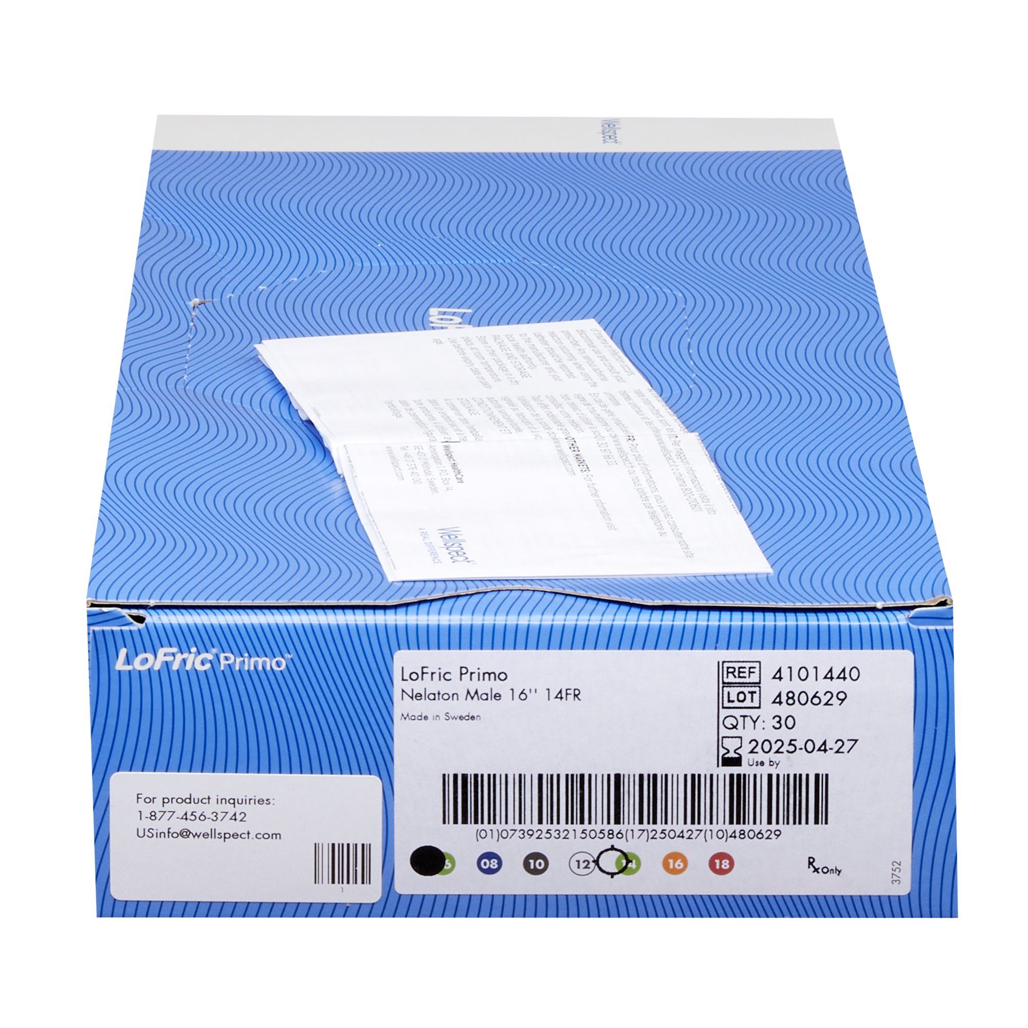 LoFric Primo Hydrophilic Intermittent Catheter, Male, 14 Fr - Case of 120