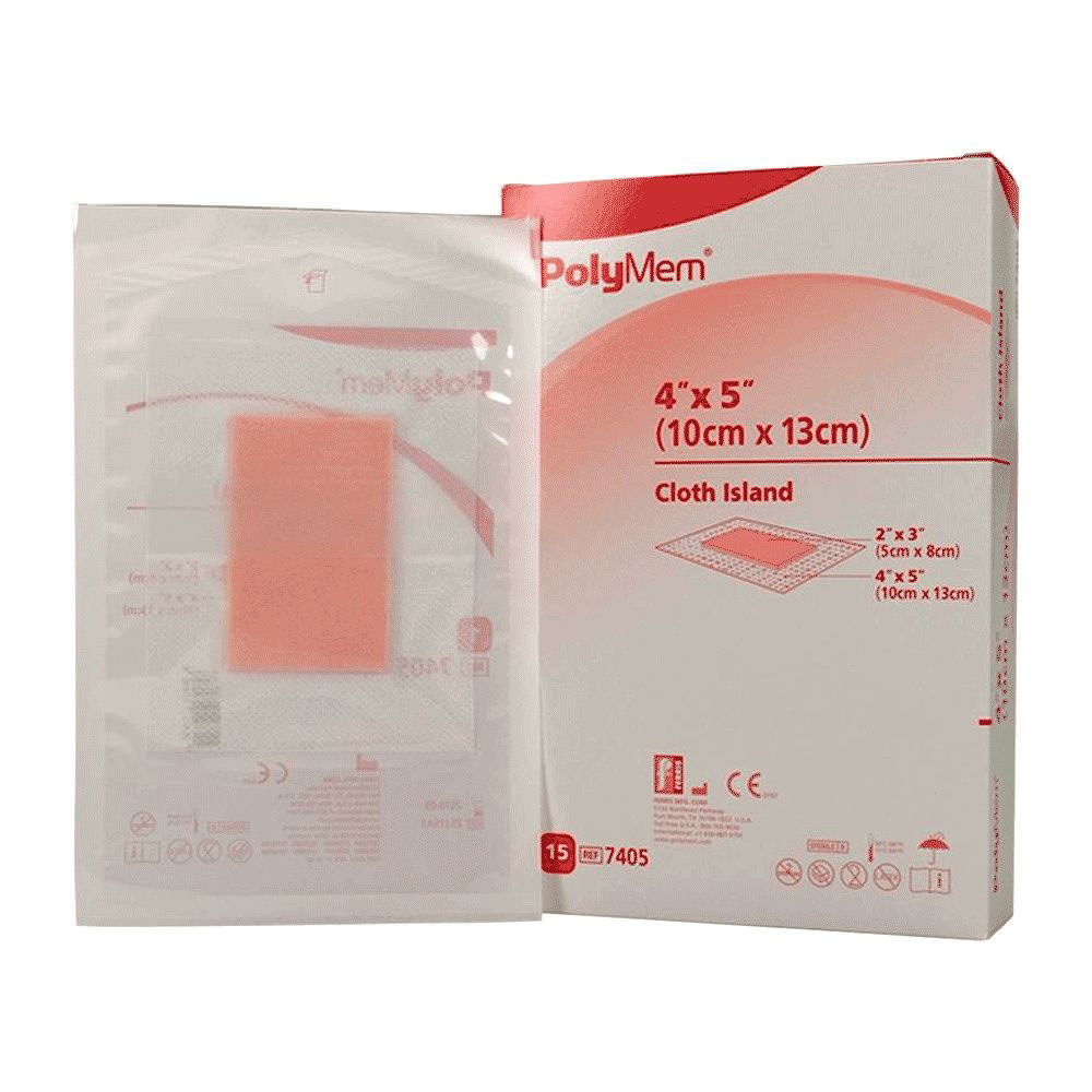 PolyMem Cloth Strip Dressing, 4 x 5 Inch - Case of 60