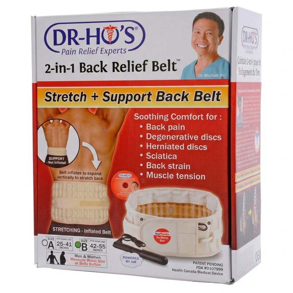 DR-HO'S 2-in-1 Back Decompression Belt, Inflatable Lumbar Support