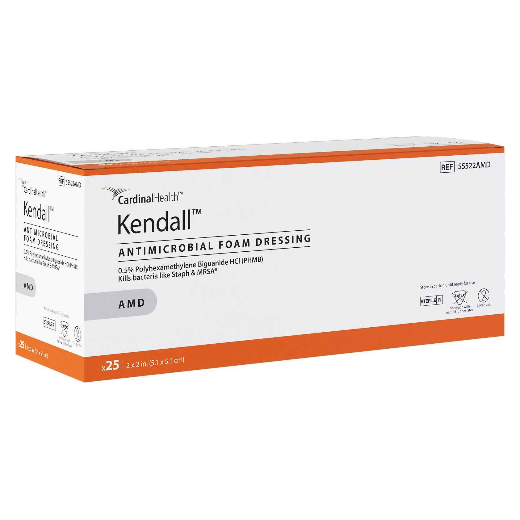Kendall AMD Antimicrobial Foam Dressing 4x8 Inch - Sterile