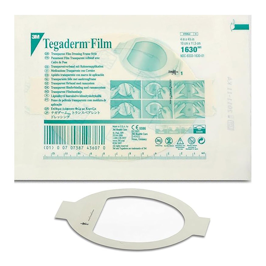 3M Tegaderm Transparent Adhesive Dressing, Frame Style, 4 x 4-1/2 Inch ...