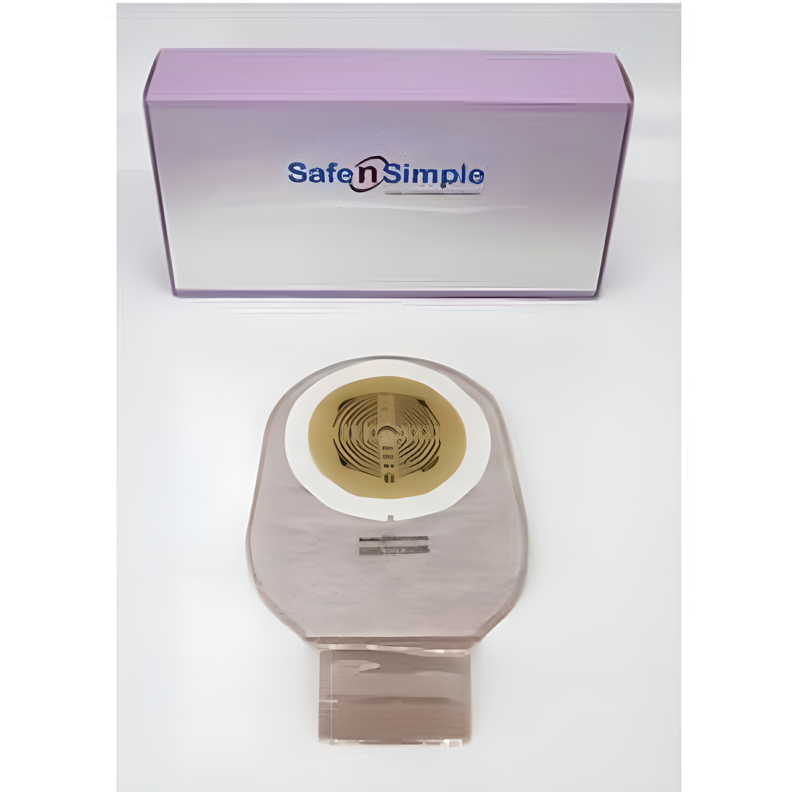 Safe N Simple 12" Convex 1-Piece Extended Wear Pre-Cut Drainable Ostomy ...