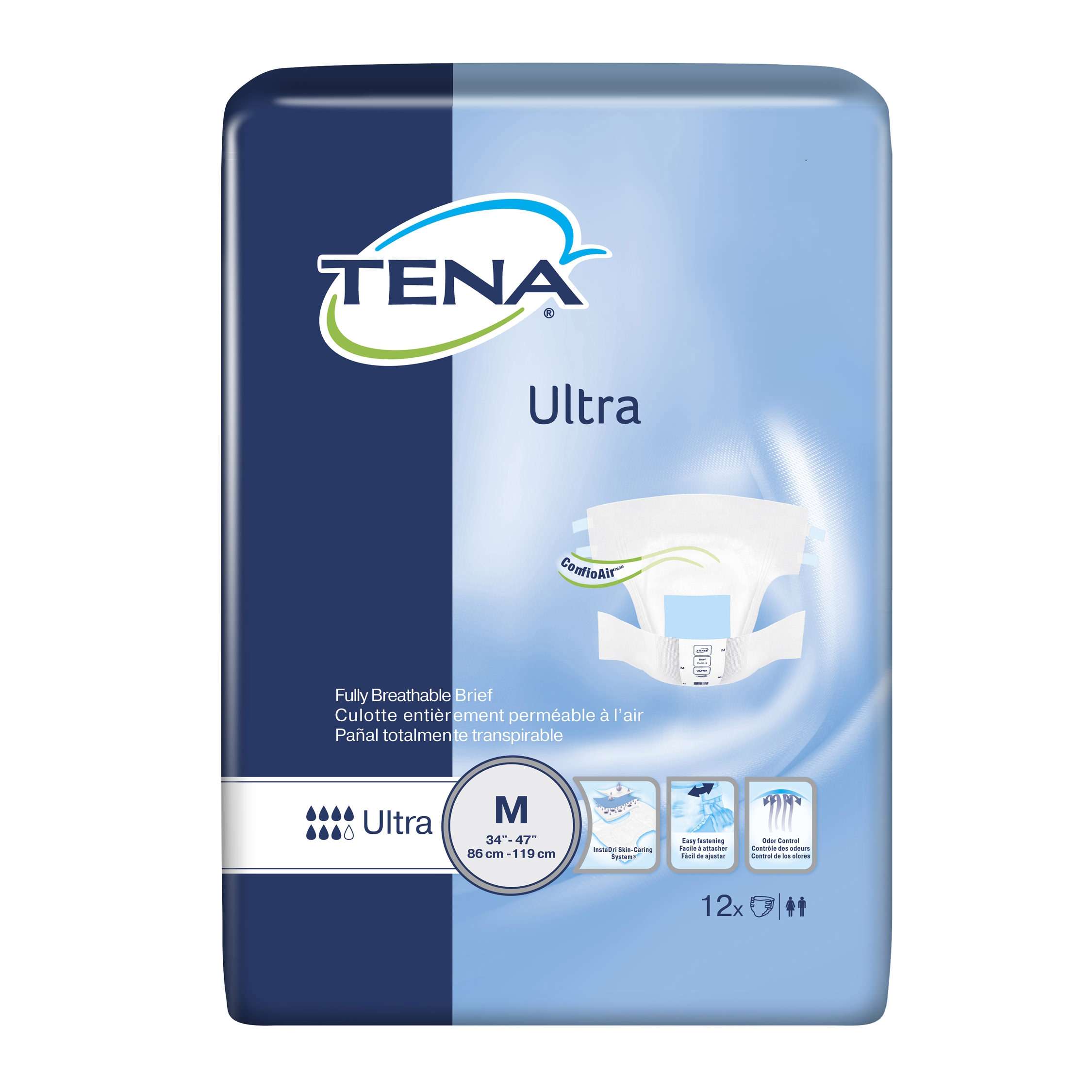 TENA Ultra Heavy Absorbency Gray Adult Incontinence Brief, Medium ...