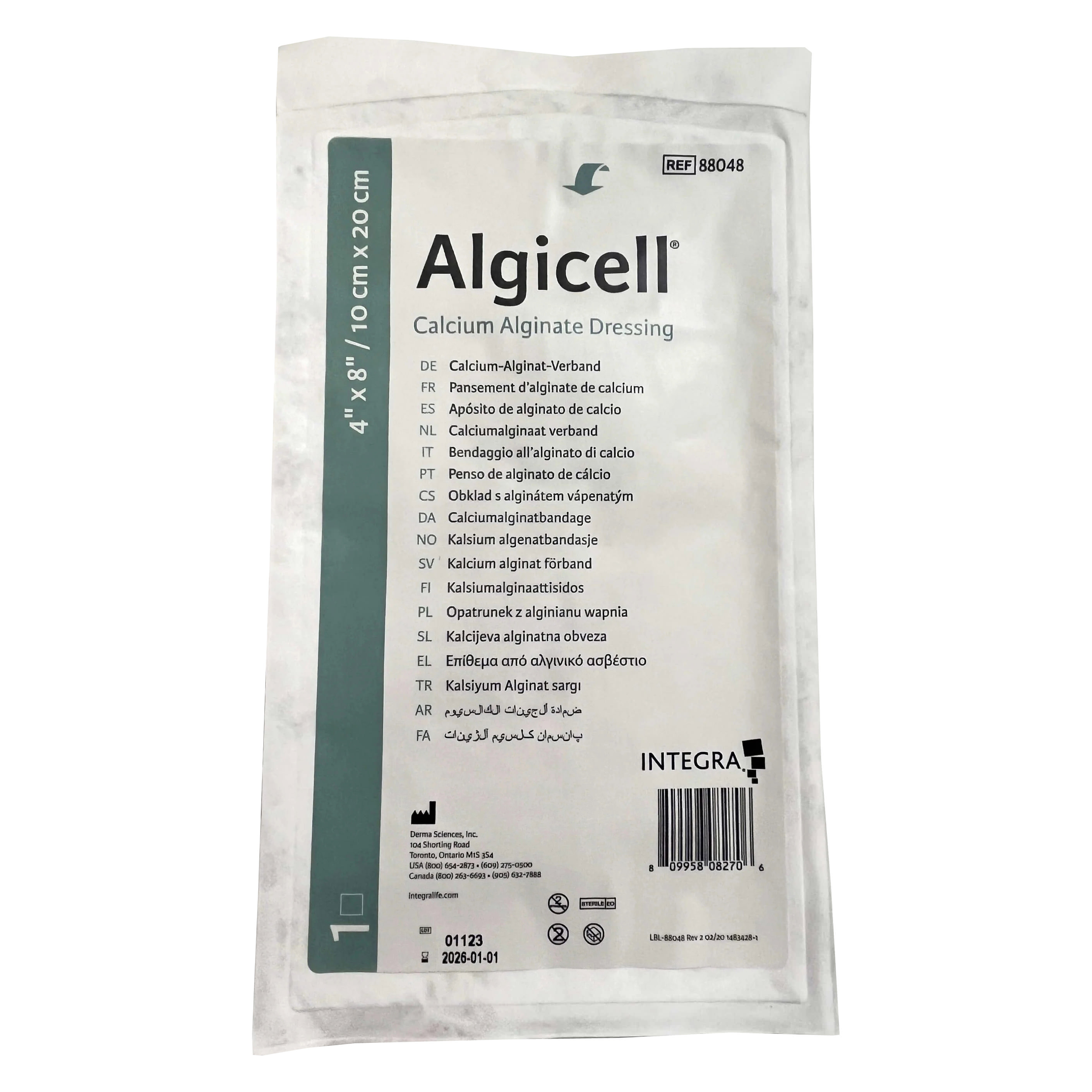 Algicell Calcium Alginate Sterile Dressing, 4 x 8 Inch - Each