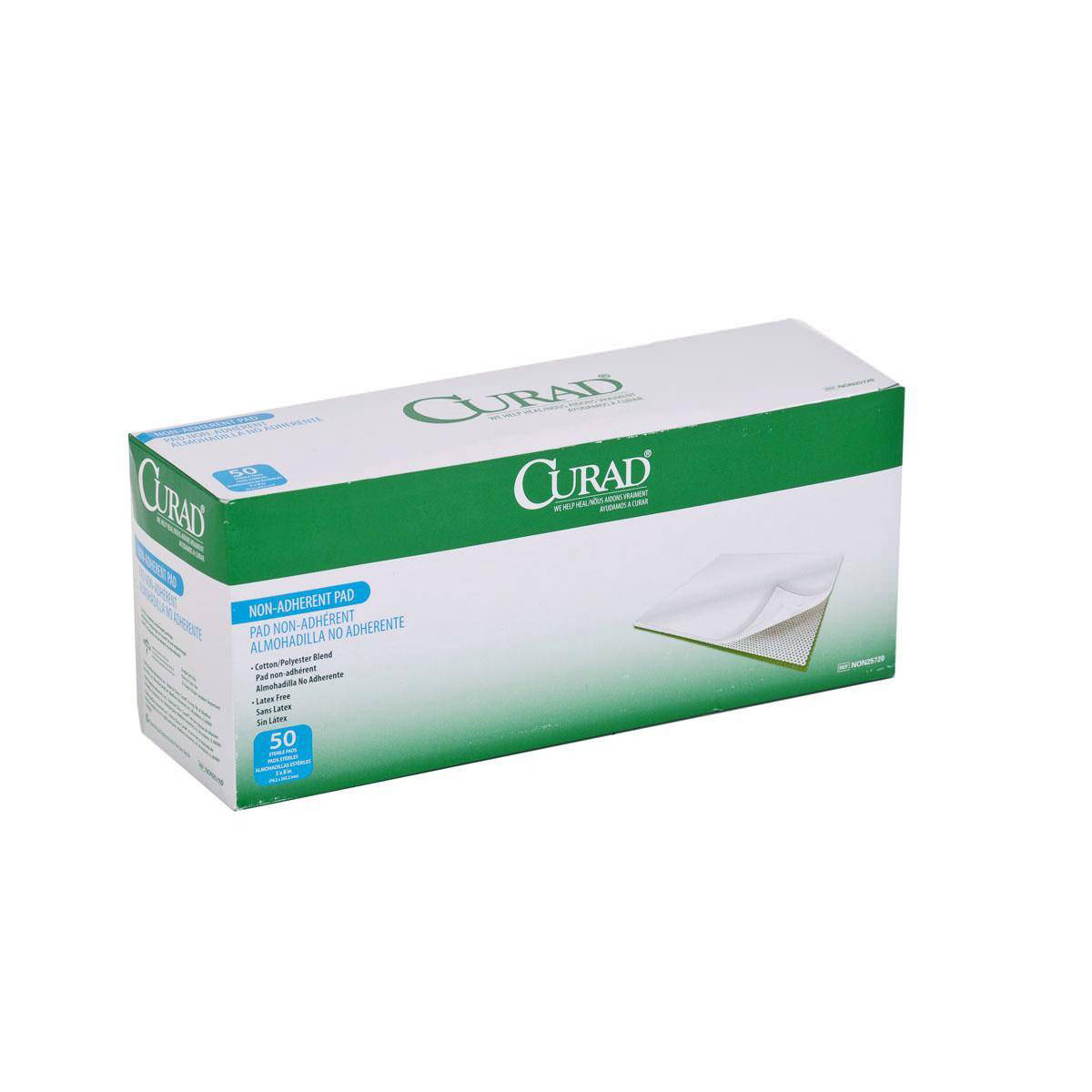 Medline Curad Sterile Nonadherent Pad, 3 x 8 Inch - Box of 50