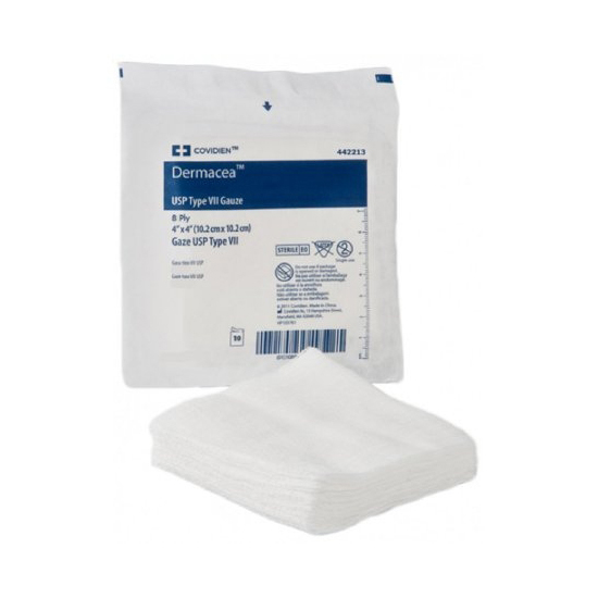 Dermacea 8-Ply USP Type VII Gauze Sponges, Peel Back Package, Sterile ...