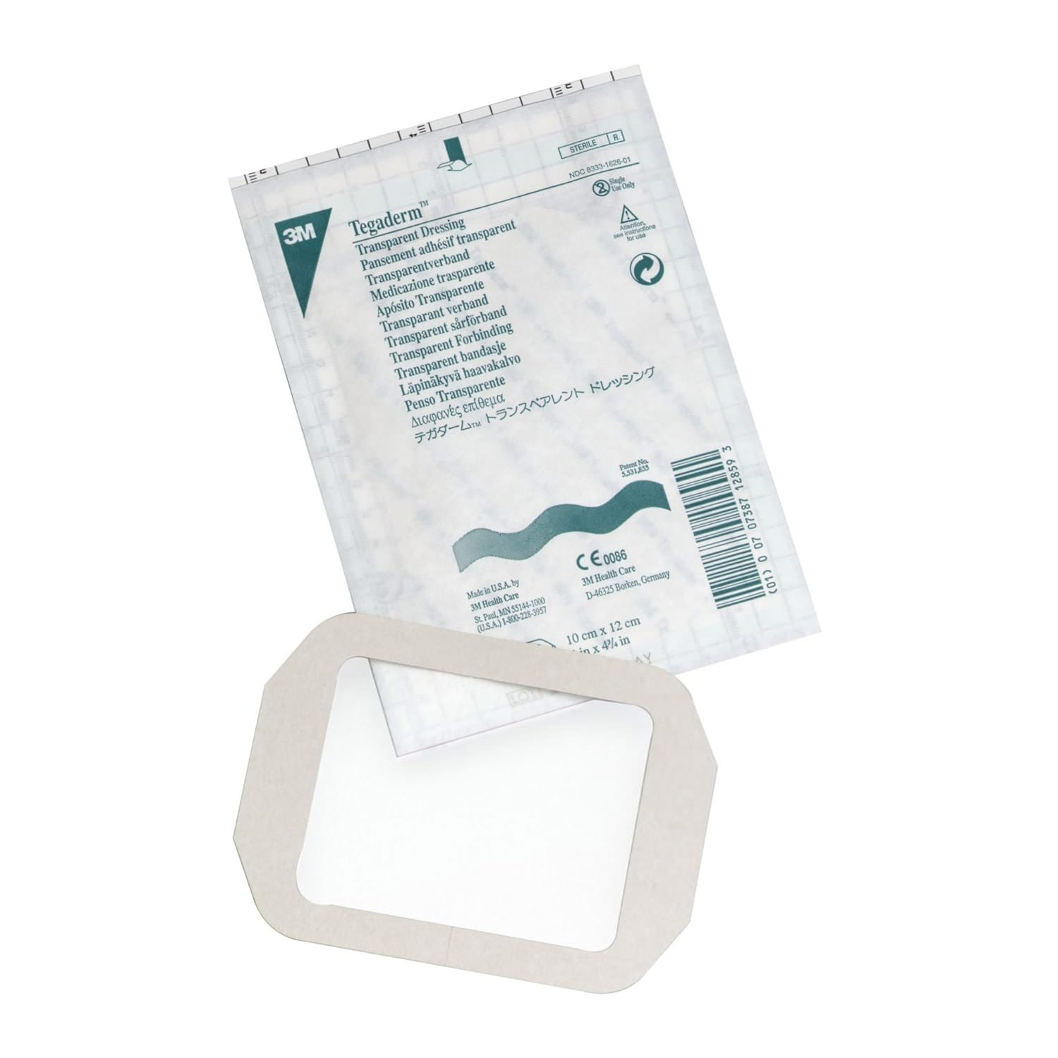3M Tegaderm Transparent Adhesive Dressing, Frame Style, 4 x 4-3/4 Inch ...
