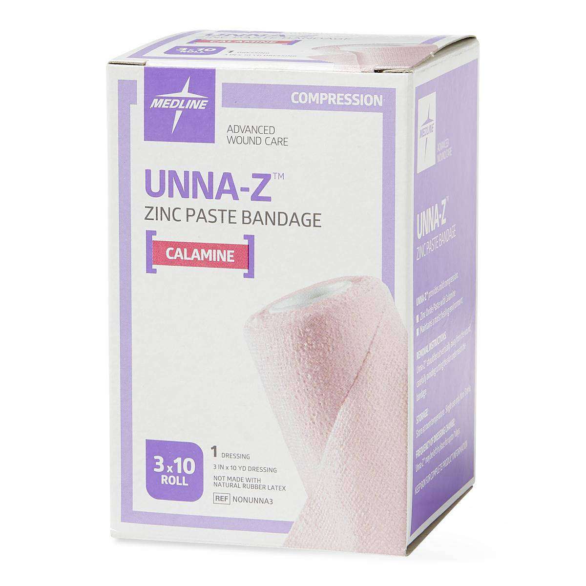 Medline Unna-Z Zinc Paste Compression Bandage, 3 Inch x 10 Yard