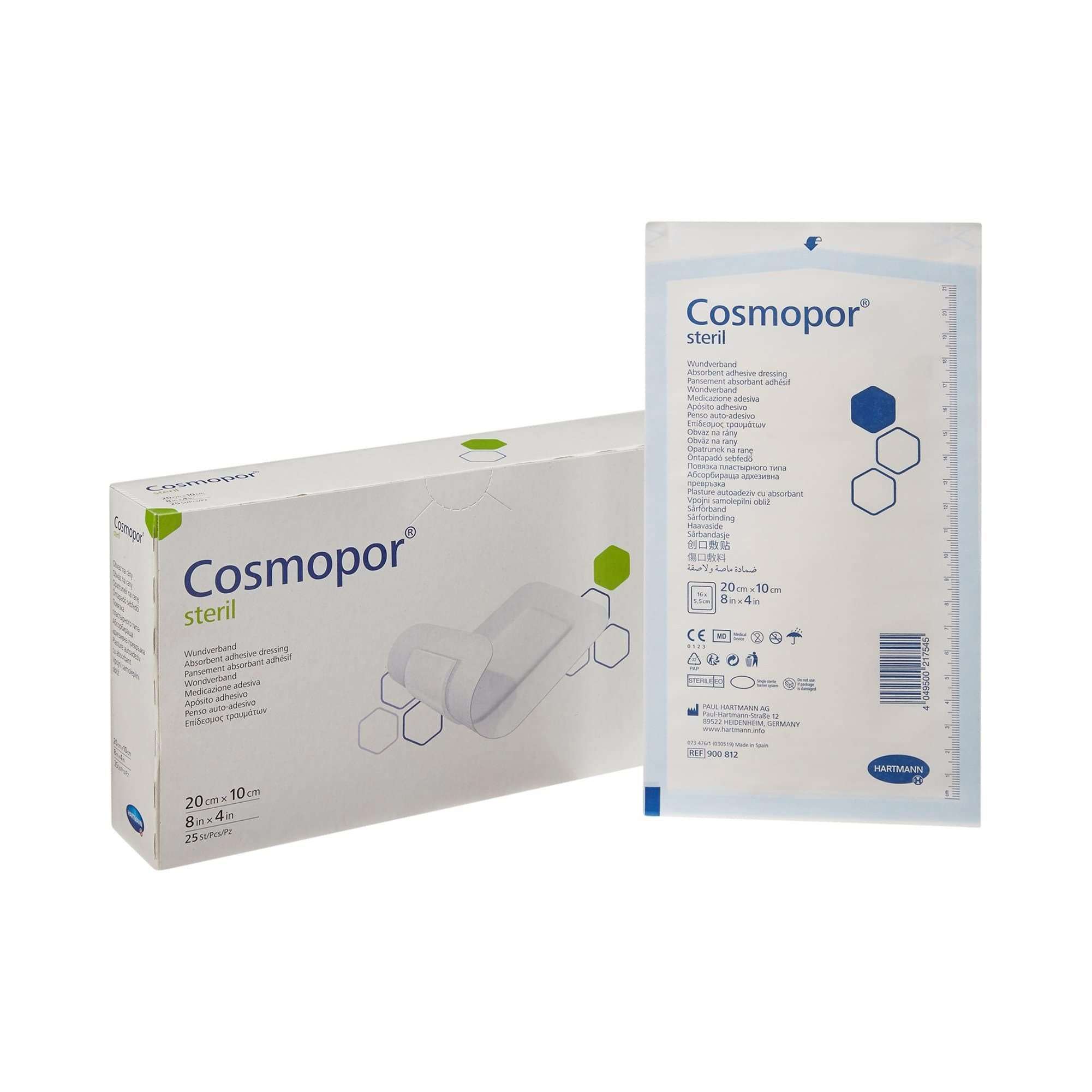 Cosmopore Adhesive Dressing, 4 x 8 Inch - Box of 25