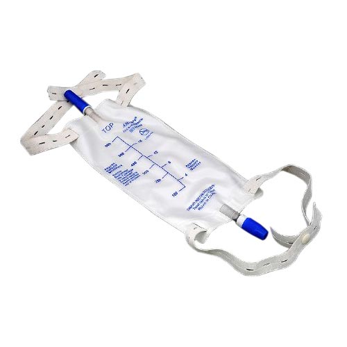 AMSure Urinary Leg Bag with Leg Straps, Push-Pull Drain Valve, 900 mL ...