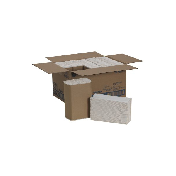 Pacific Blue Paper Towel White 1-Ply 240 Sheets, 10-1/10 x 13-1/5 Inch ...