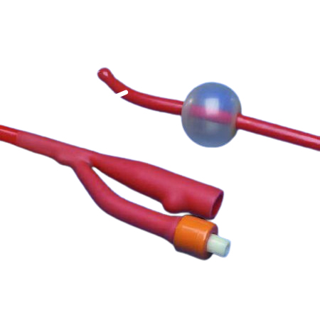 Dover Hydrogel Coated Red Latex 2-Way Foley Catheter, 5cc, 16 Fr - Each