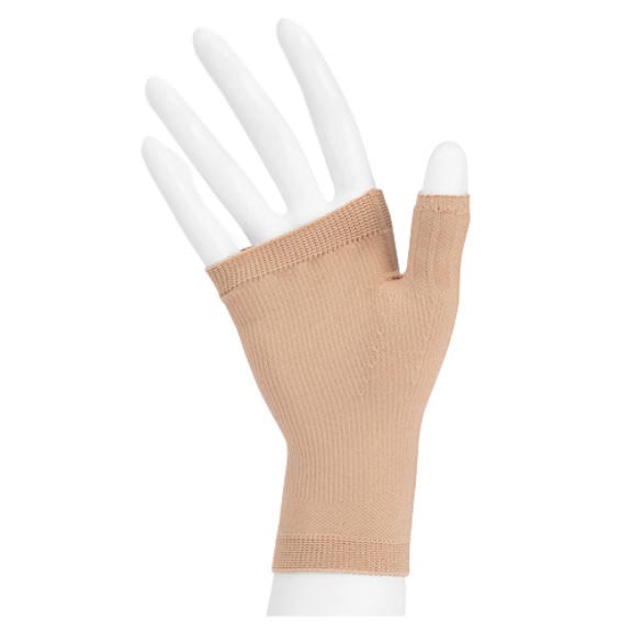 Juzo Soft Seamless Compression Gauntlet, Small, Beige, 30-40mmHg, Left Hand