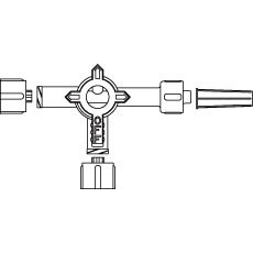 HI-FLO 4 Way Stopcock with Extended Male Luer Lock - Case of 50