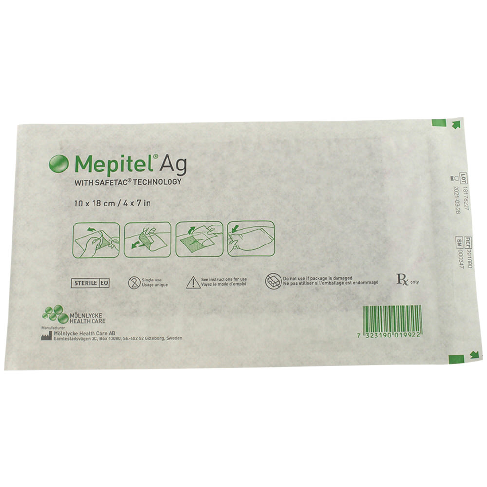 Mepitel Ag Wound Contact Layer Dressing, 4 x 7 Inch - Each