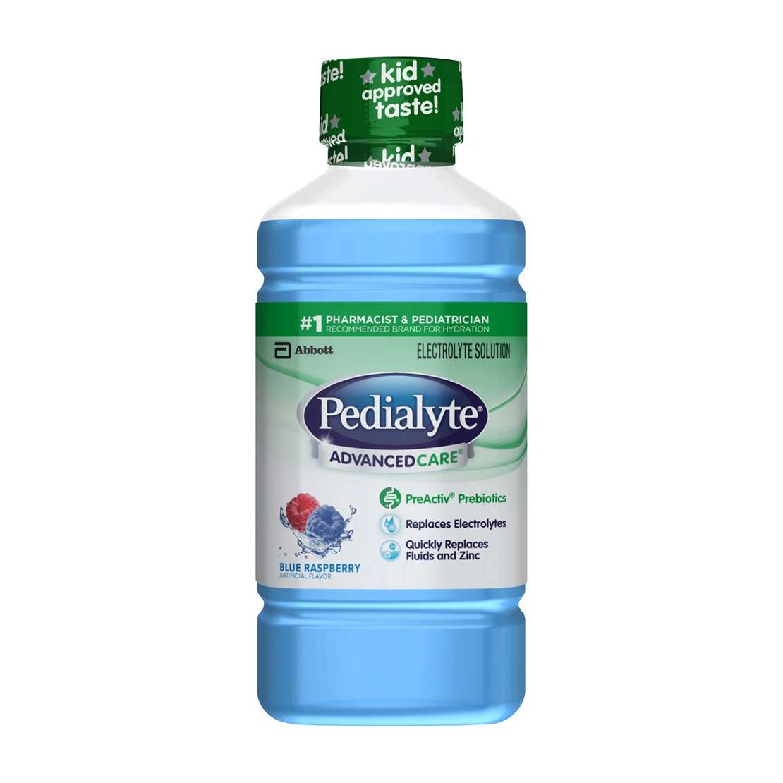 Pedialyte AdvancedCare Oral Electrolyte Solution, Blue Raspberry, 33.8 ...