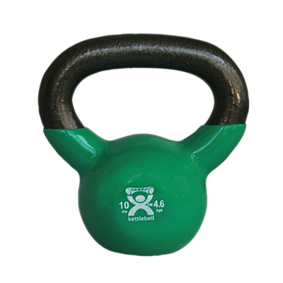 CanDo vinyl-coated kettlebell, Green, 10 Lbs