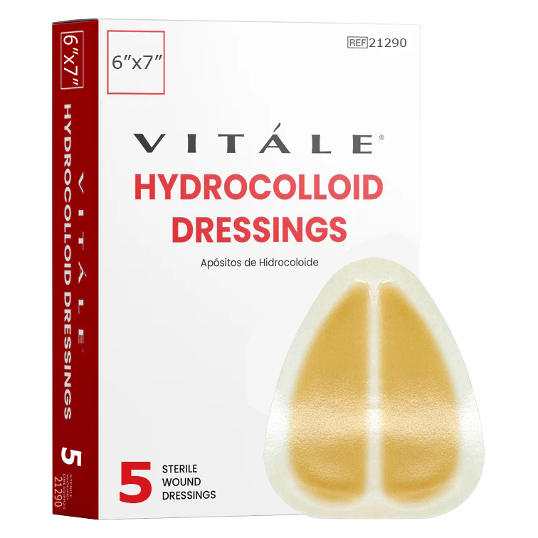 Vitale Hydrocolloid Sacral Dressing, 6" x 7" - Box of 5