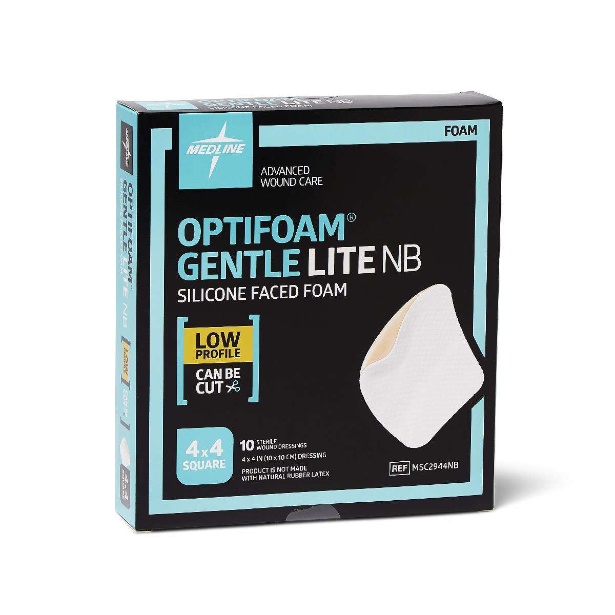 Optifoam Gentle Lite Silicone Faced Foam Dressing, Non-border, Case of 100